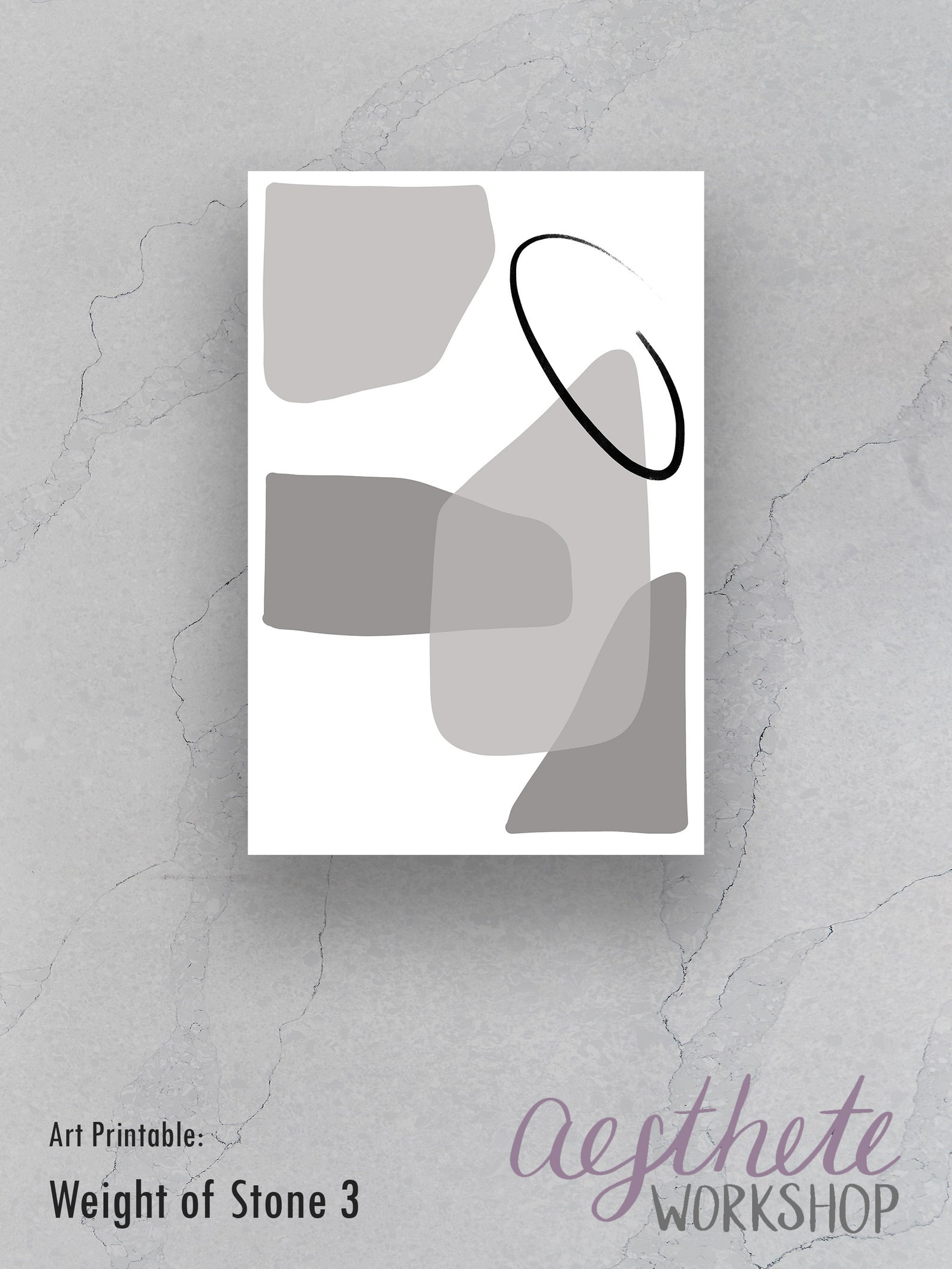 WEIGHT OF STONE Set of Four Printable Art Gray Modern - Etsy