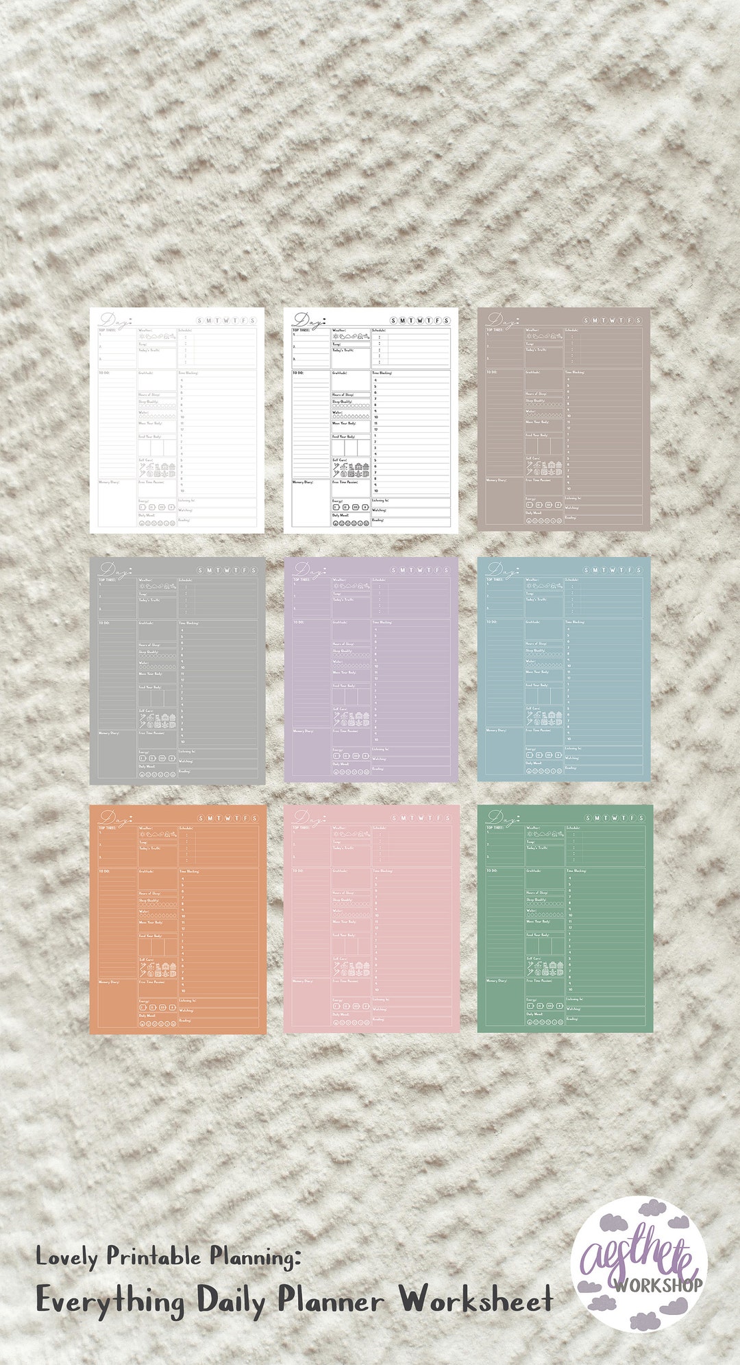 THE EVERYTHING DAILY | All-in-one Daily Planner Sheet for Tracking ...
