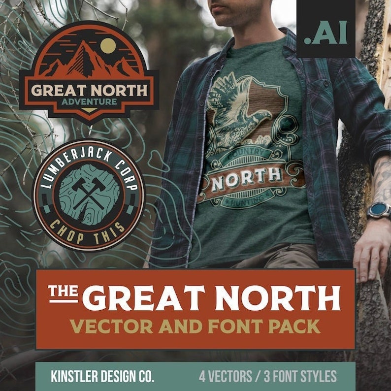 The Great North Font and Vector Pack - Etsy