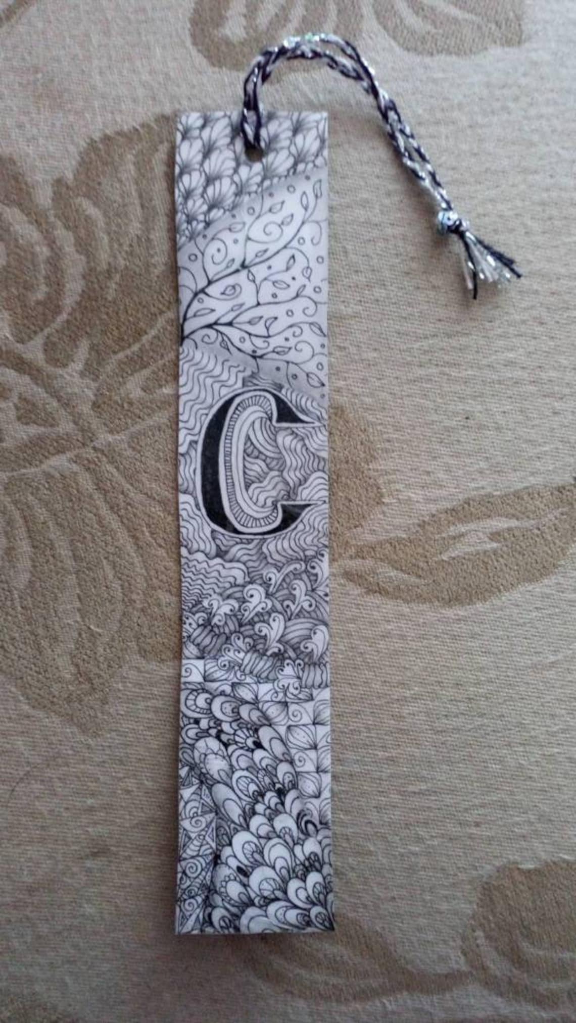 Hand Drawn Monogrammed Bookmarks - Etsy UK