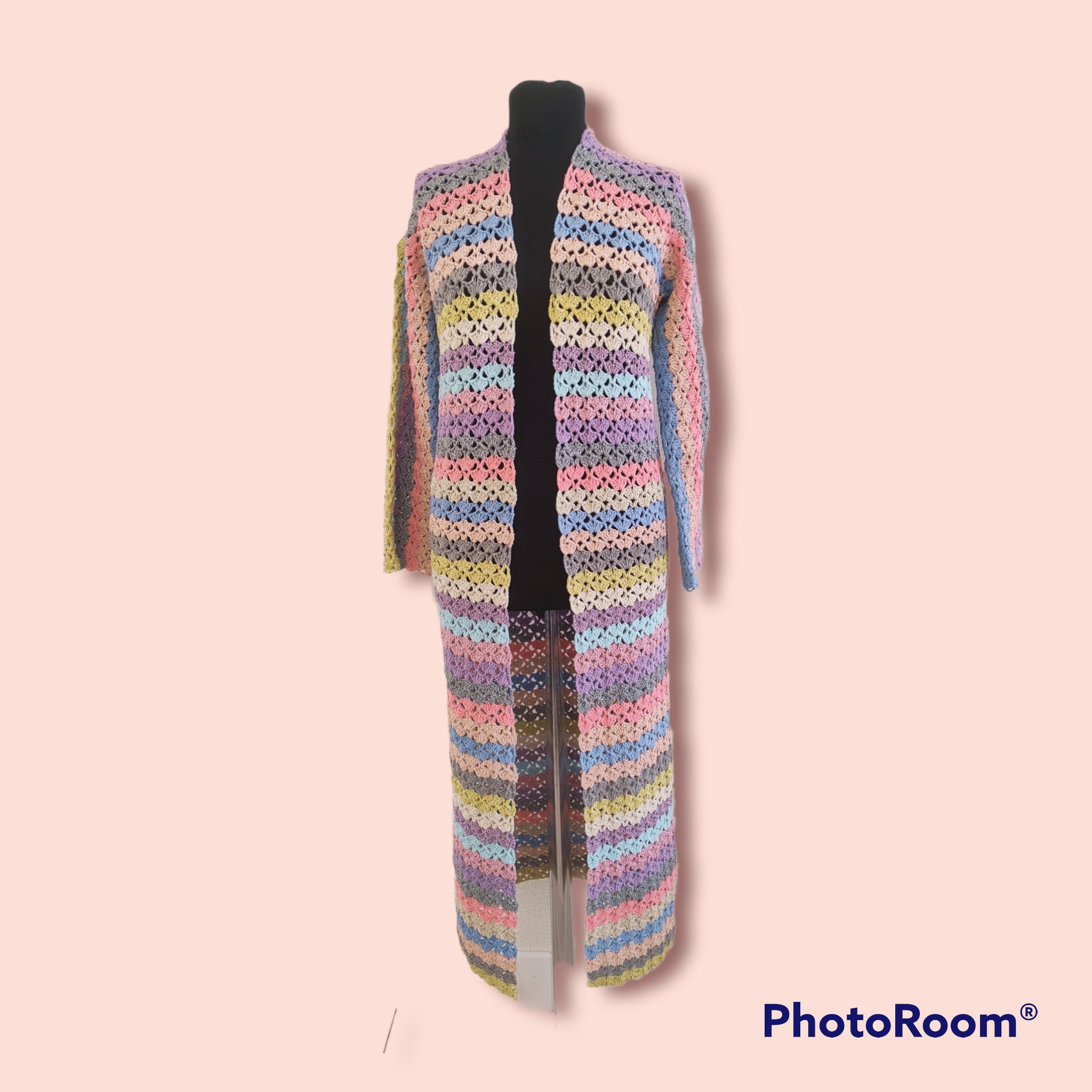 Crochet Long Jacket, Crochet Long Cardigan, Crochet Long Coat, Crochet ...