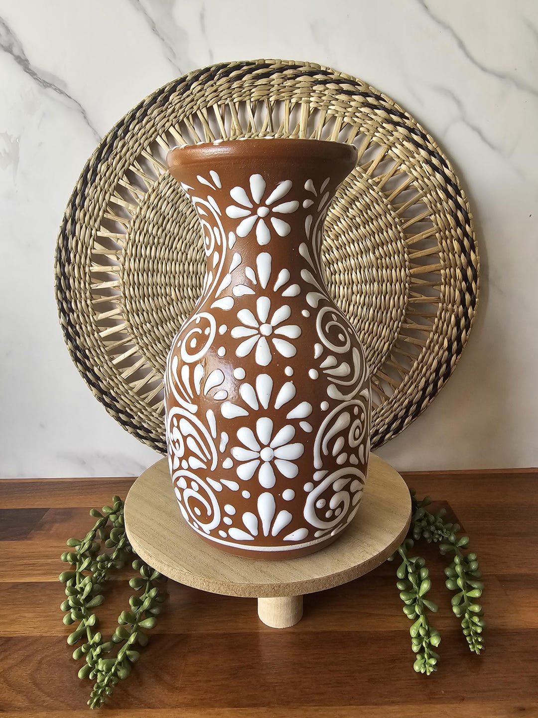 Handcrafted Talavera Ceramic Vase, Artisanal Mexican Pottery, Mexican ...