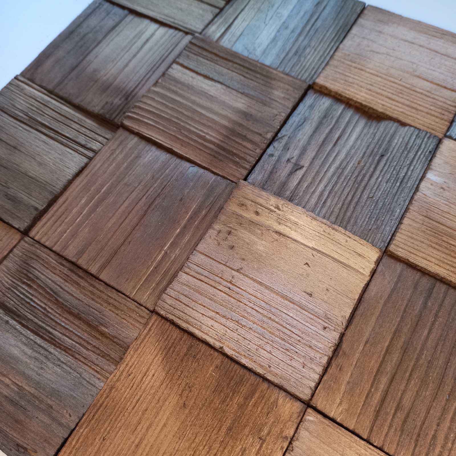 Walnut Rustic Wooden Mosaic Panels Wood Wall Art Sound - Etsy