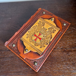 Medieval Leather Journal - Templar Cross, Embossed Heraldic Book - Etsy