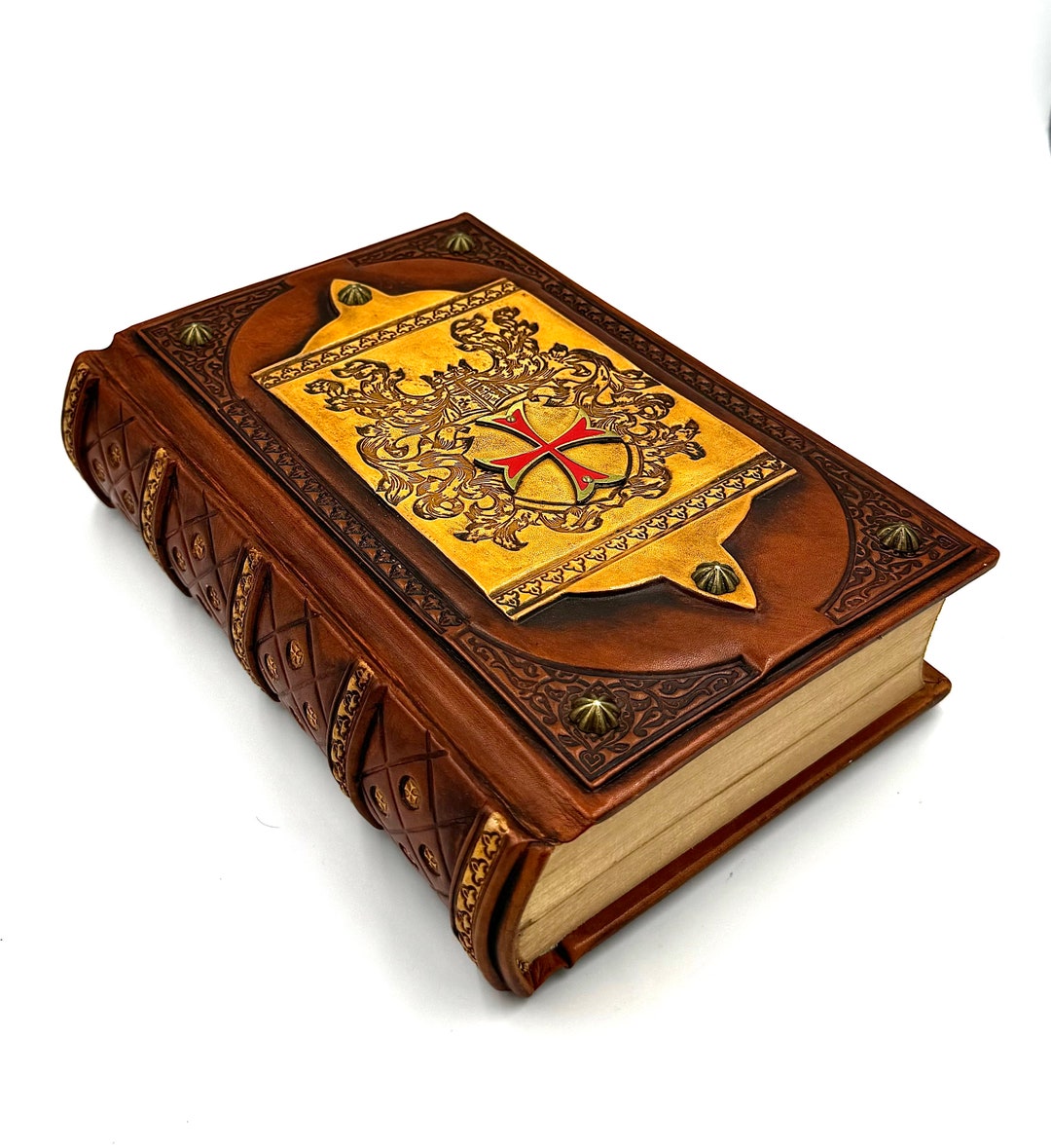 Medieval Styled Leather Journal - Heraldic Book - Book of the Templars ...
