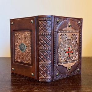 Medieval Styled Leather Journal Heraldic Book Book of the Templars the ...