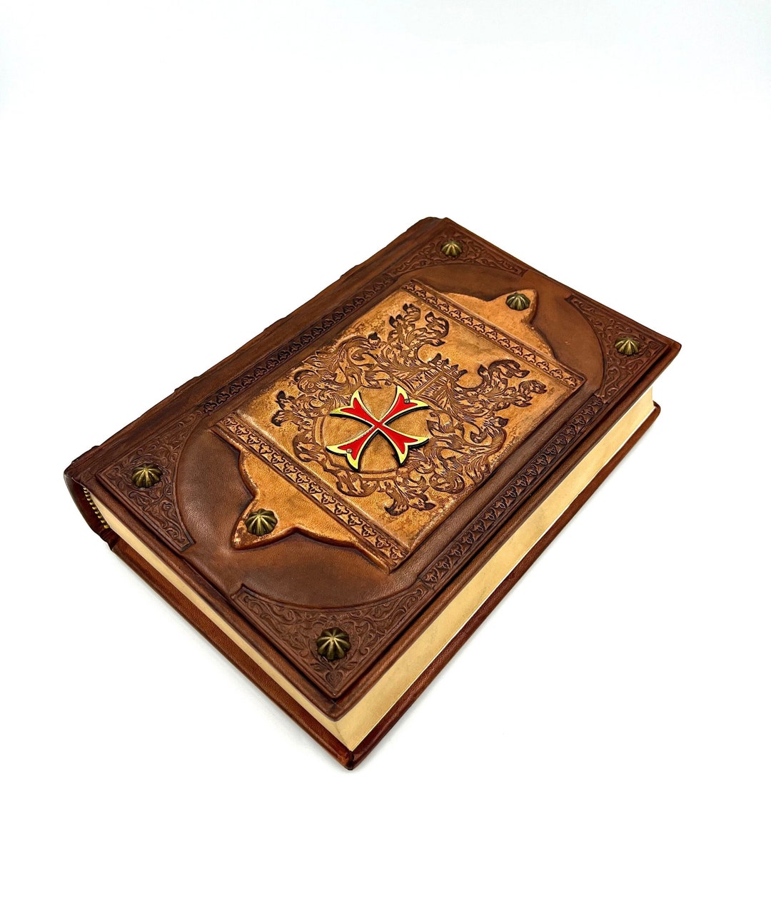 Medieval Styled Leather Journal Heraldic Book Book of the Templars the ...