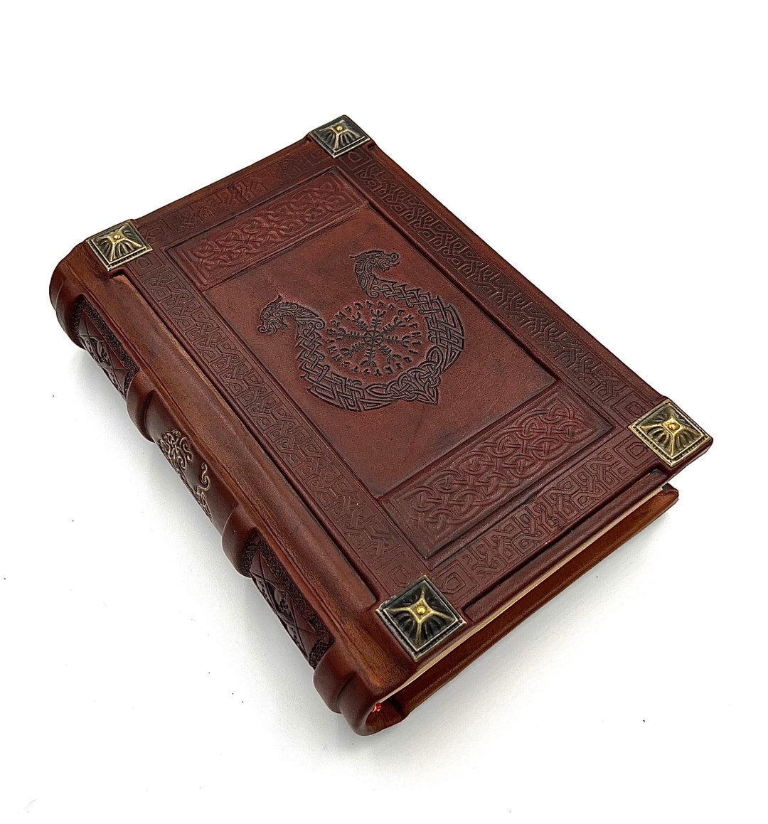 Helm of Awe Leather Journal, Odin Book, Norse Gods, Viking Sketchbook ...