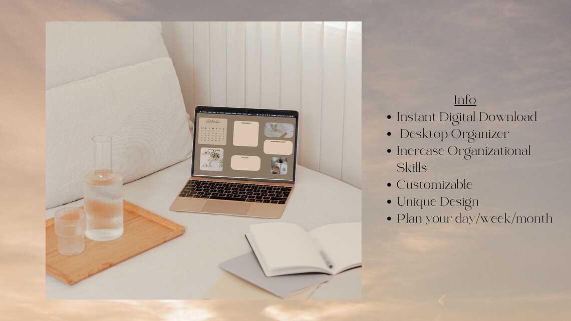 September 2024 Fall Desktop Template | Aesthetic and Modern | Motivational | School and Work - Etsy