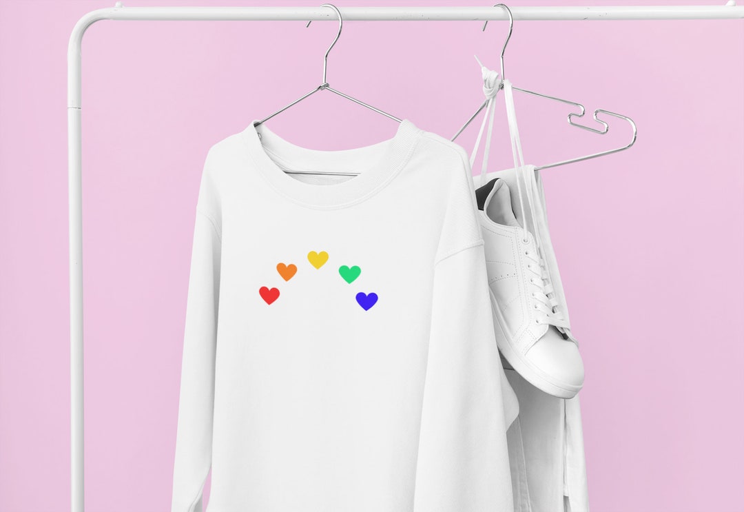 LGBTQ Rainbow Sweater, Gay Pride Sweatshirt, White Jumper, Black ...