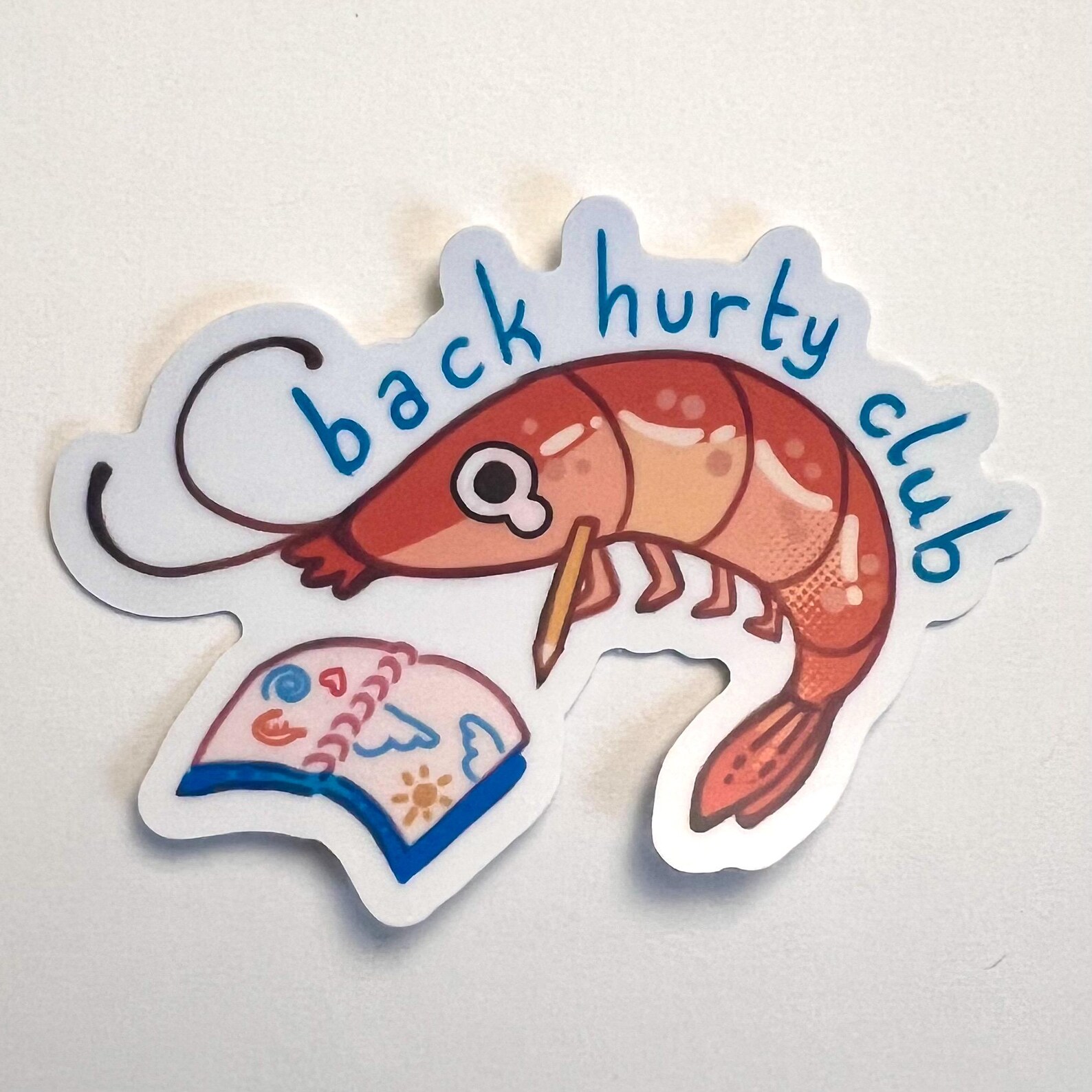 Back Hurty Sticker | Shrimp Sticker | Laptop Sticker | Vinyl Sticker - Etsy
