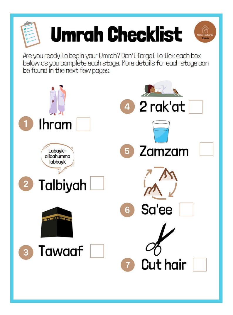 My First Guide to Umrah // Kids Educational Printable // Umrah Guide ...