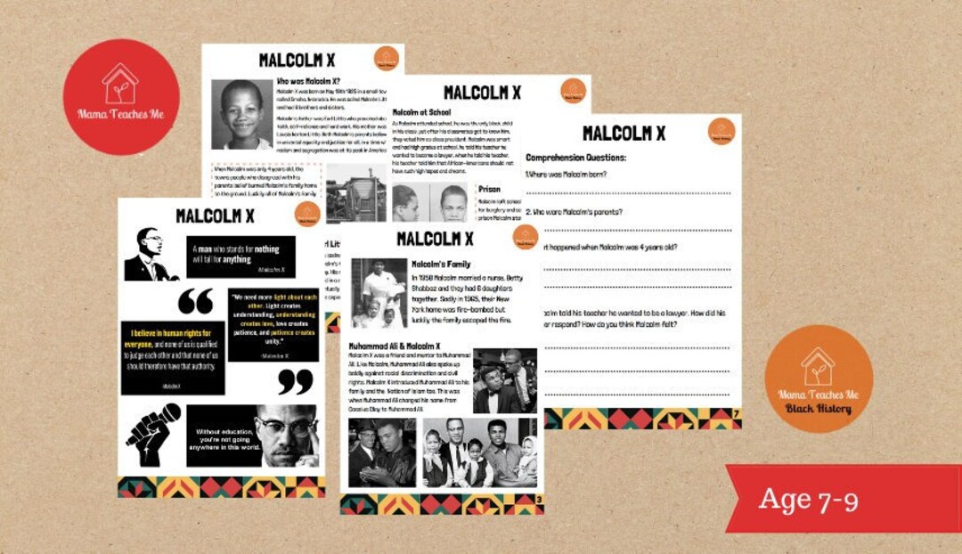 MTM Black History Month // Malcolm X Fact File // Kids Educational ...