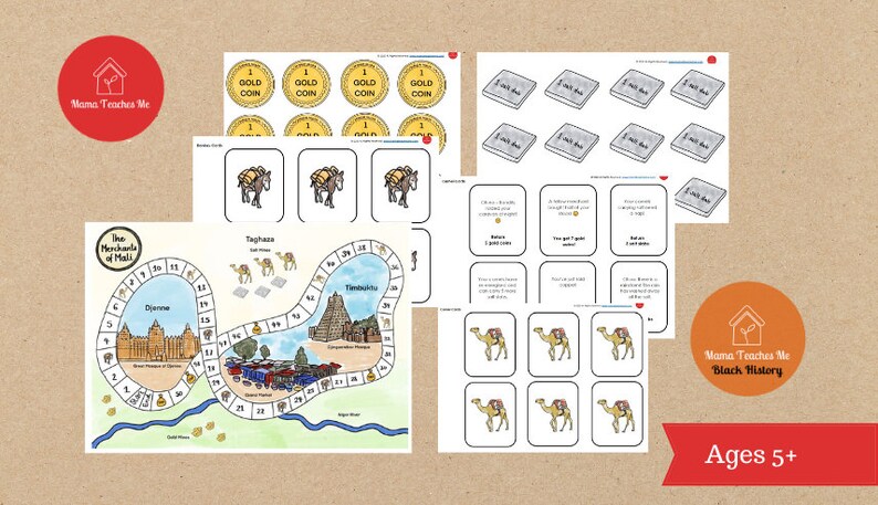 The MERCHANTS of MALI GAME // Kids Educational Printable // Children ...