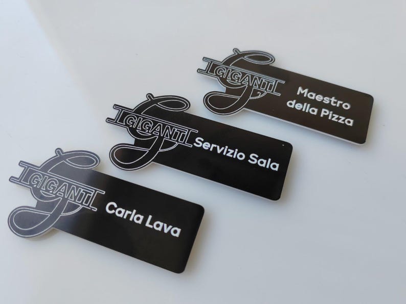 Black Metalic Nametag, Custom Name Tag, Personalised Name Badge ...