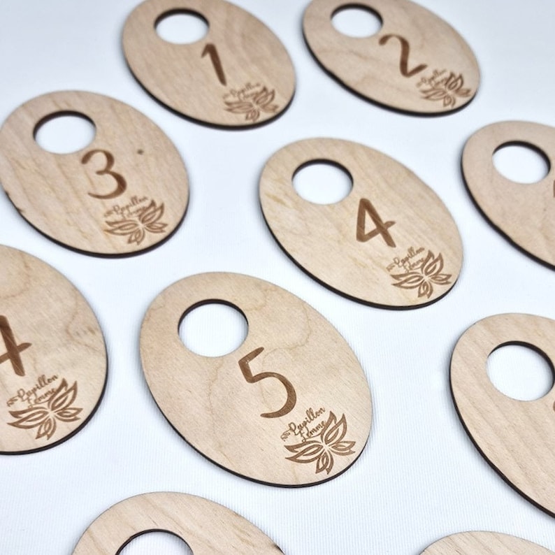 Personalized Acrylic Room Number Tag, Engraved Wooden Logo, Modern Sign ...