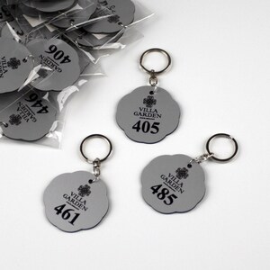Custom Keychain With Numbers and Logo for Hotel /personalized Keychains ...
