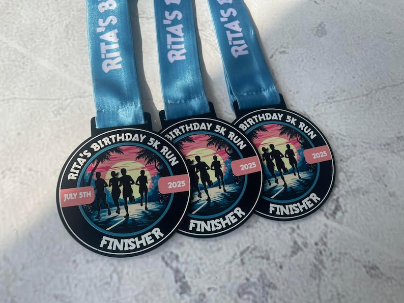 Custom Birthday Run Medal, Personalized Finisher Award, Metal Race ...