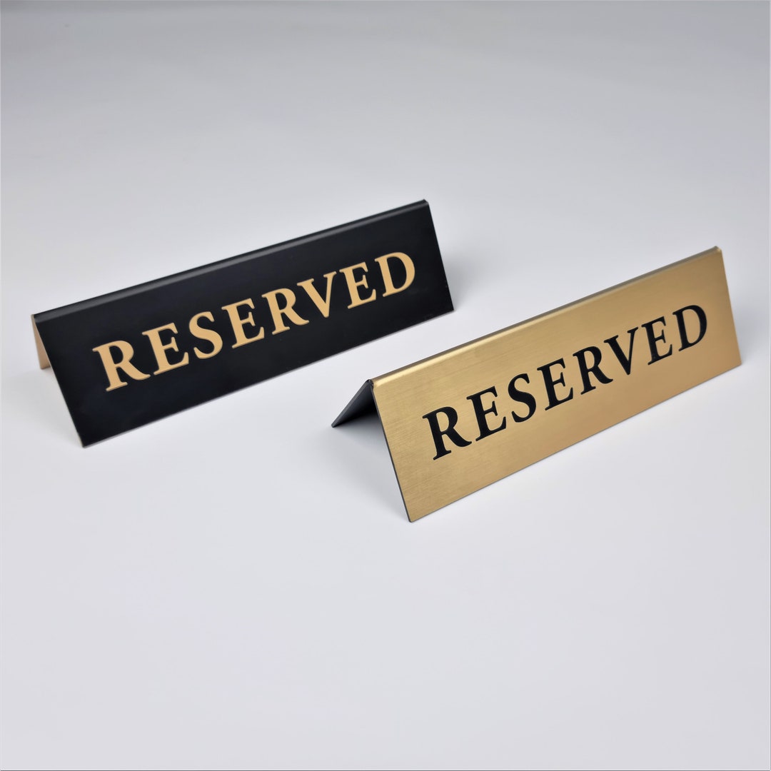 Reserved Sign for Restaurants Bars Cafes / Personalized Reserved Table ...