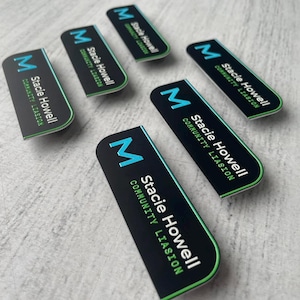 Black Metalic Nametag, Custom Name Tag, Personalised Name Badge ...