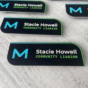 Black Metalic Nametag, Custom Name Tag, Personalised Name Badge ...