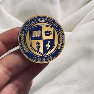 Custom School Badge - School Logo Pin - Personalized School Pin ...