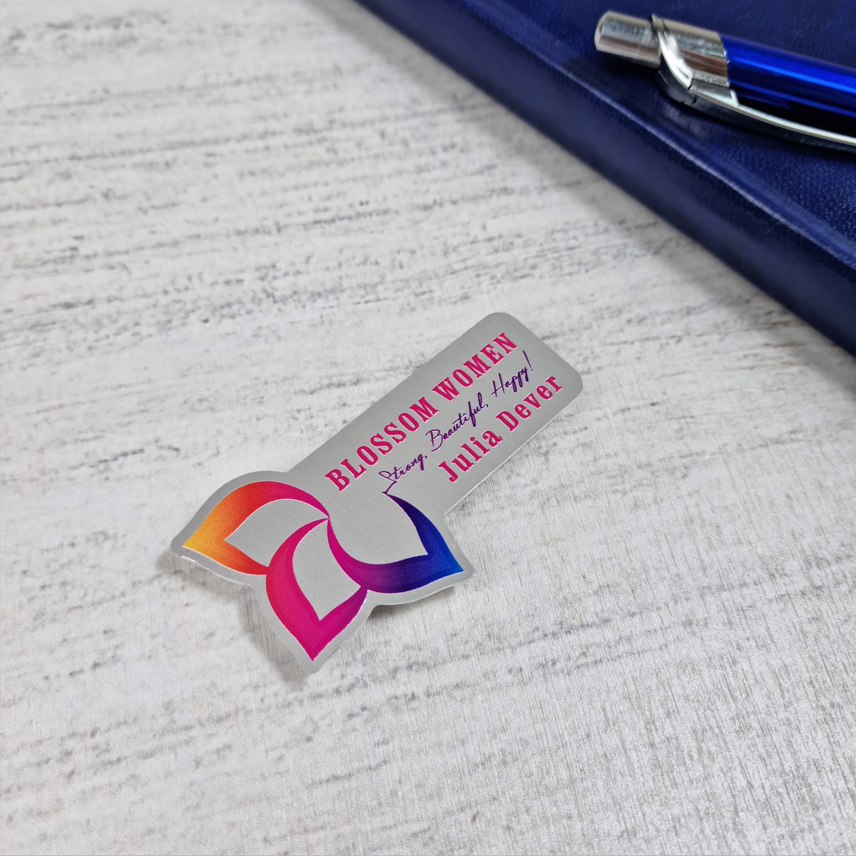Custom Aluminum Name Tag | UV Printed Employee Badge With Magnet - Etsy