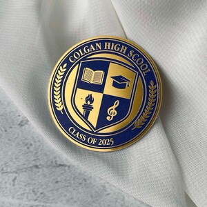Custom School Badge - School Logo Pin - Personalized School Pin ...