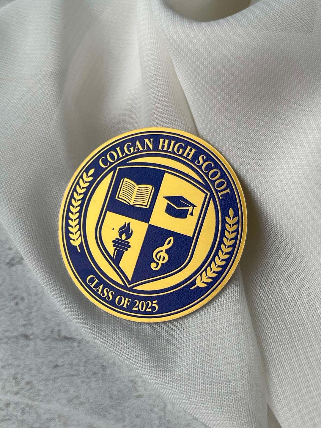 Custom School Badge - School Logo Pin - Personalized School Pin ...