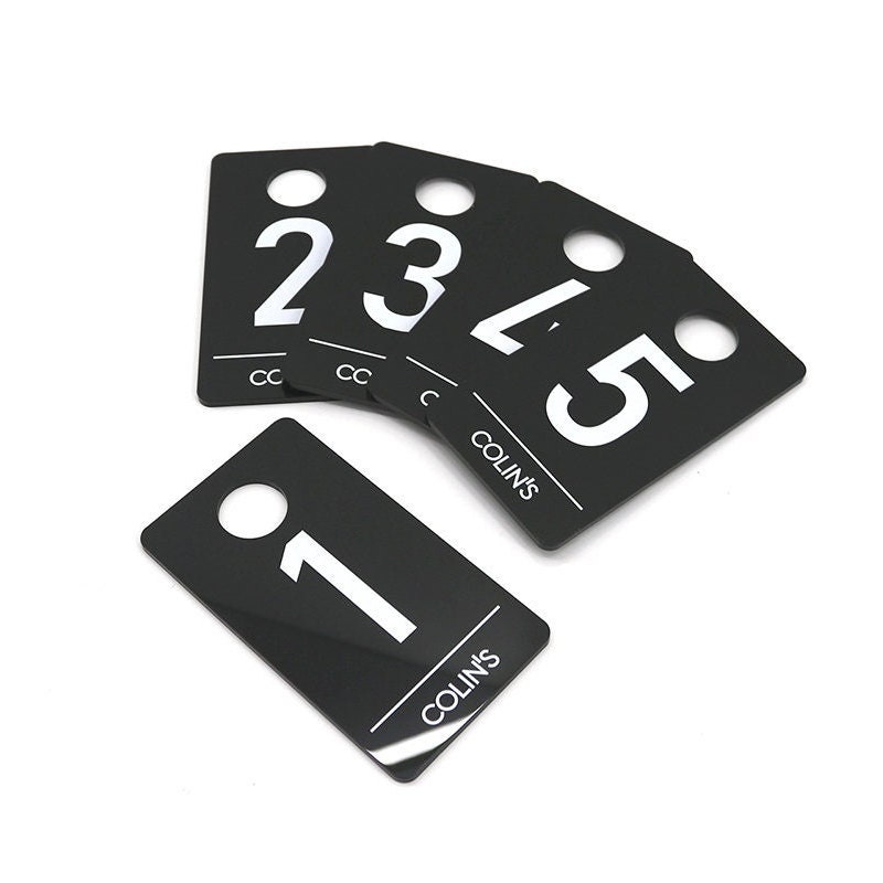 Personalized Modern Dressing Room Number, Acrylic Wardrobe Tag Sign ...