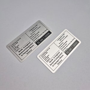 Costum Industrial Labels, Metal Label for Construction Tools, Equipment ...