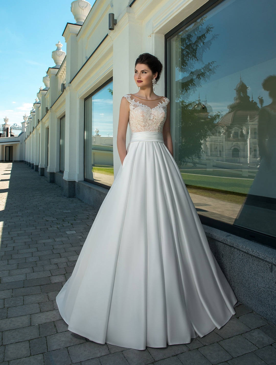 Simple A Line Wedding Dress Unique Wedding Dress Satin - Etsy