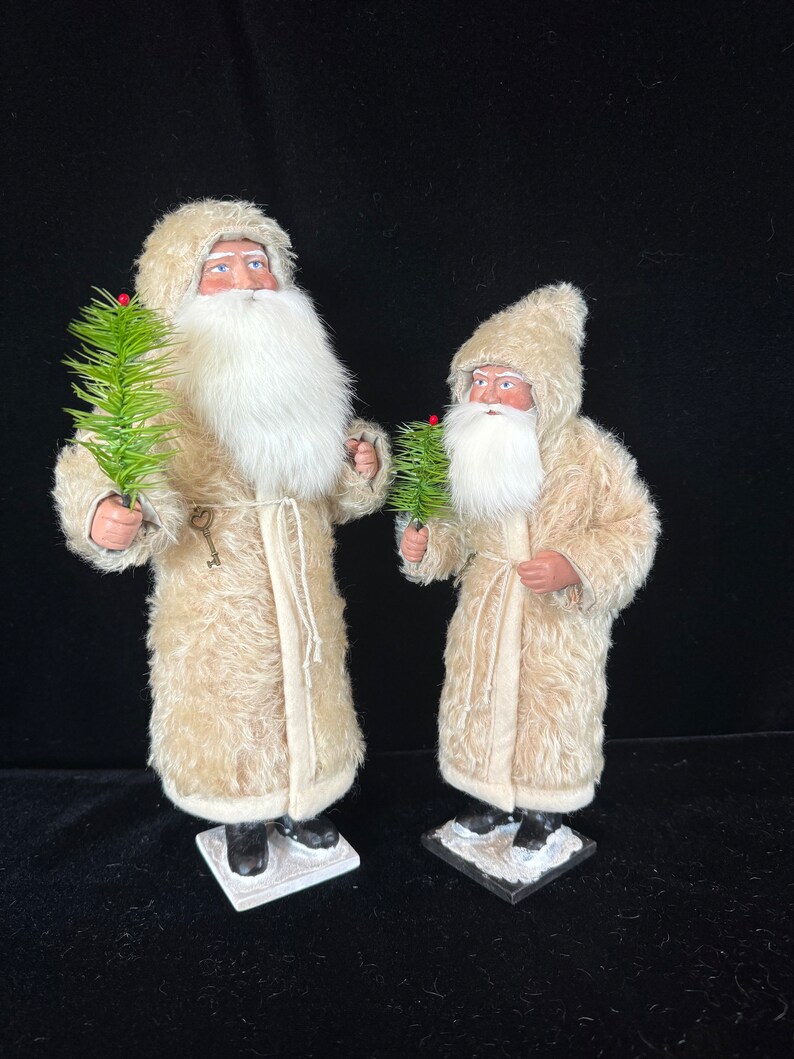 10 Reproduction Antique German Santa Candy Container in Mohair Coat - Etsy