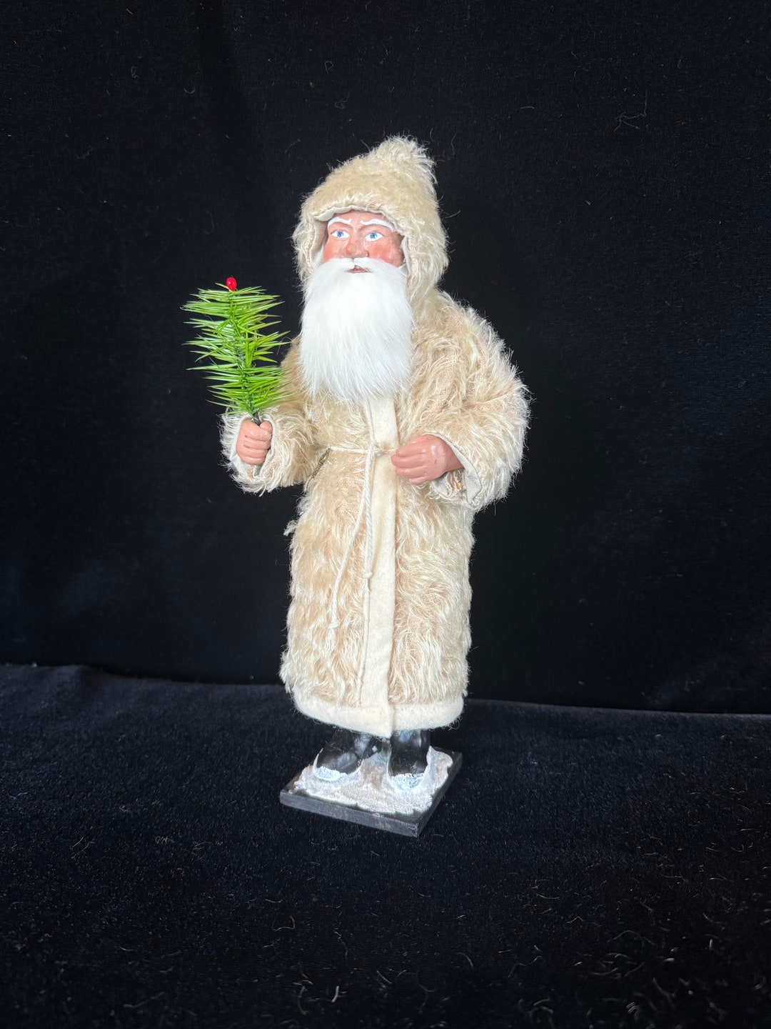 10 Reproduction Antique German Santa Candy Container in Mohair Coat - Etsy