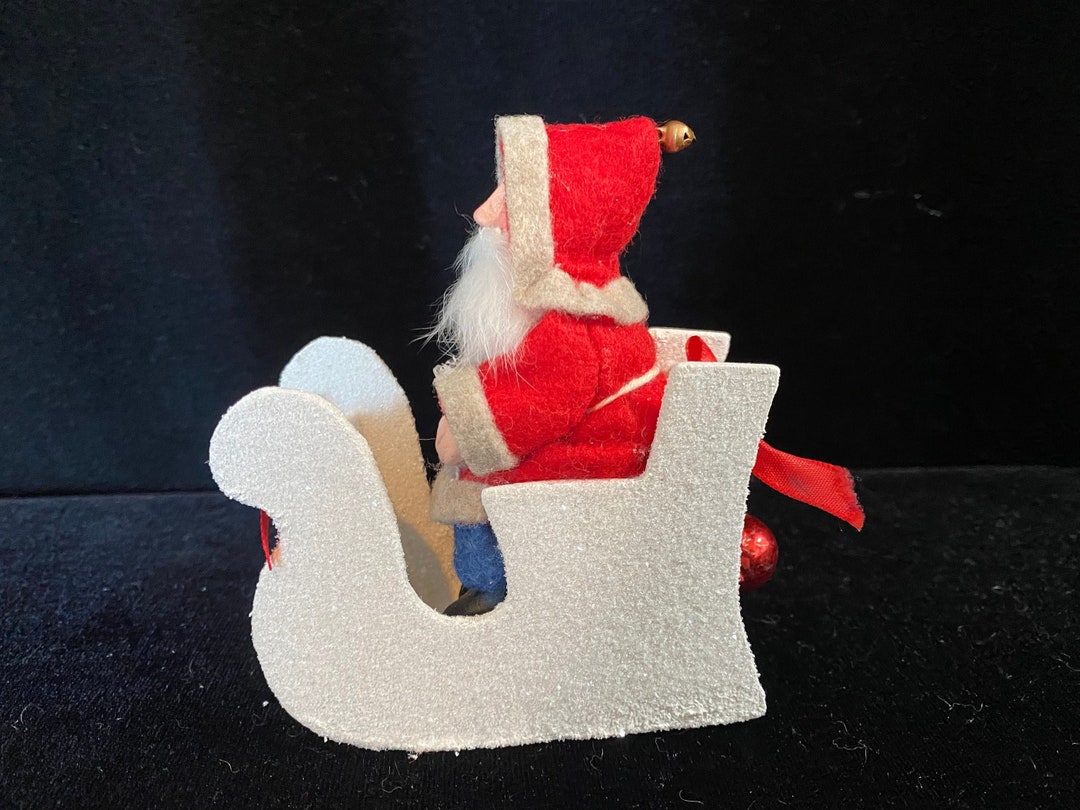 3.5 Vintage German Santa replica in Sleigh - Etsy