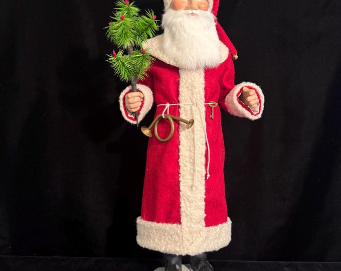 10” Red Antique German (replica) Santa Candy Container With Working ...
