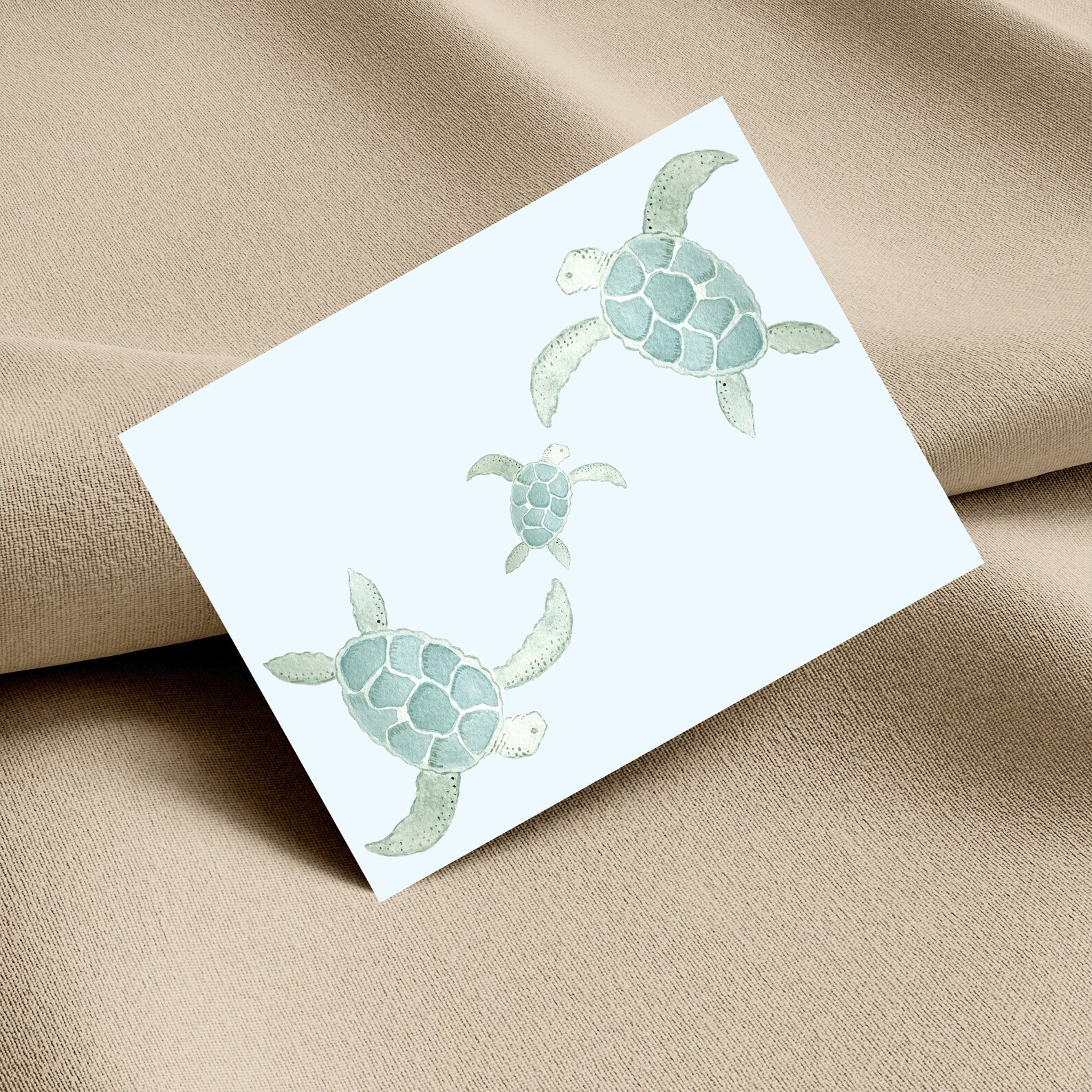 Sea Turtle Gifts - Sea Turtle Watercolor - Card and Gift - Card and ...