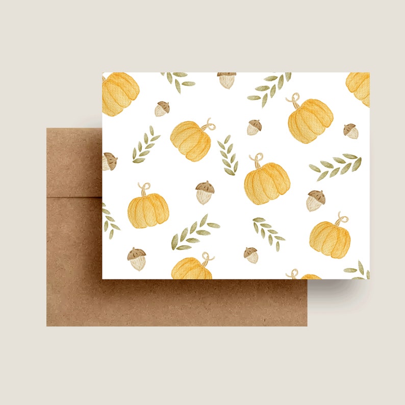 Fall Cards Set - Fall Cards Watercolor - Acorn Card - Fall Pattern ...