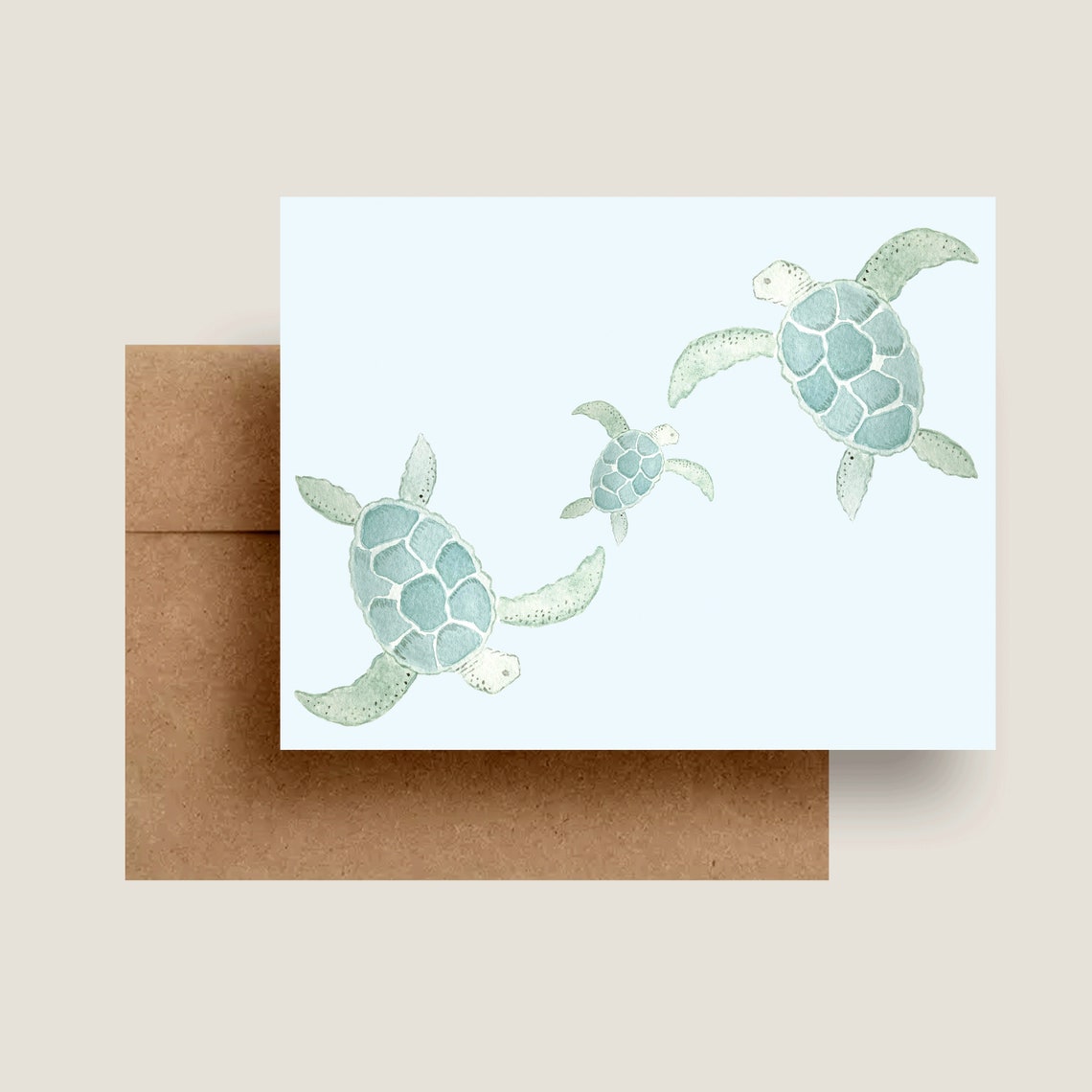 Sea Turtle Gifts - Sea Turtle Watercolor - Card and Gift - Card and ...