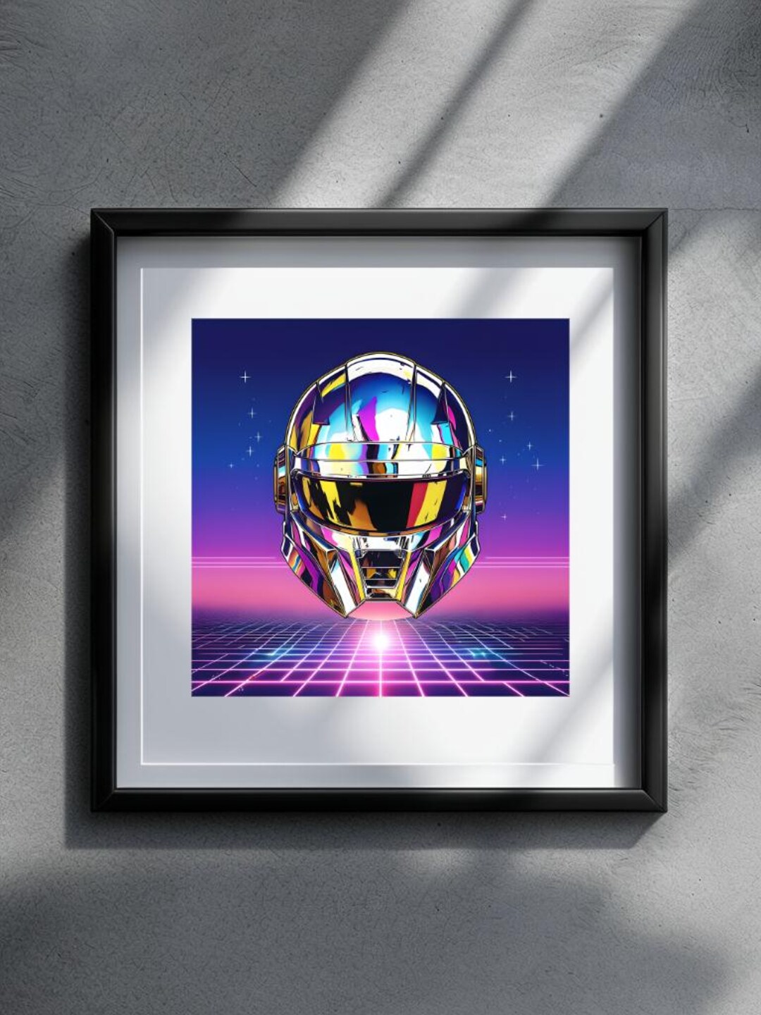 Retro Futuristic Daft Punk-inspired Helmet Print | Digital Download ...