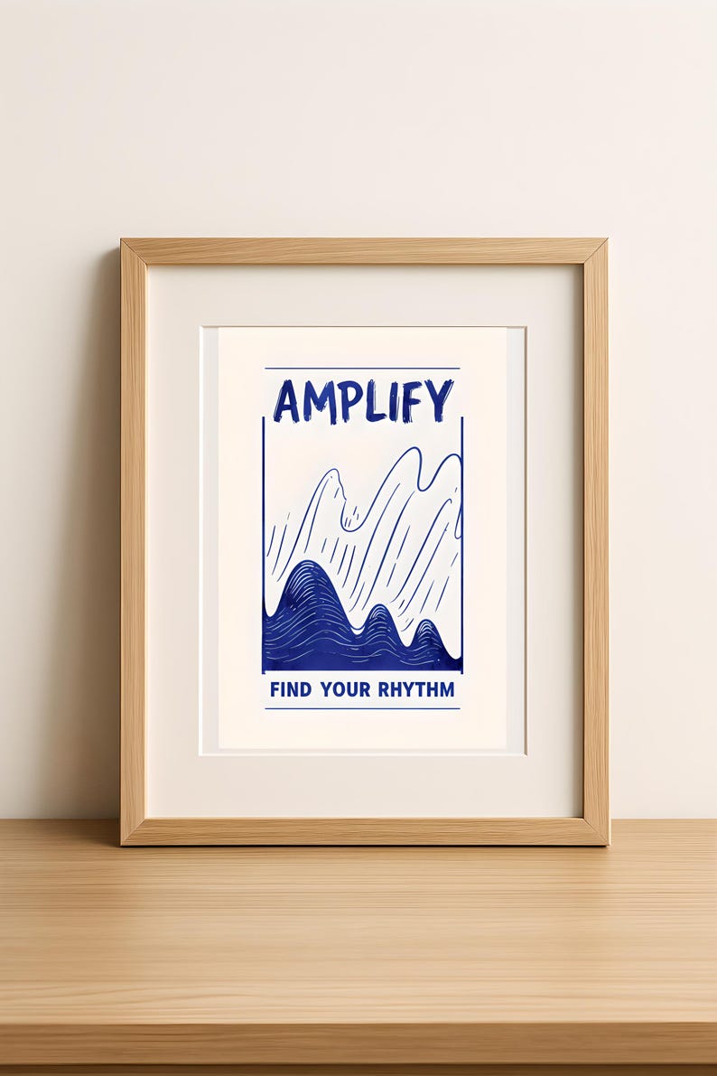 Amplify Find Your Rhythm Digital Print | Sound Wave Art Poster | Music ...