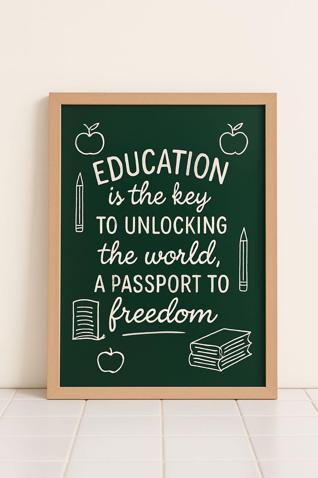 Inspirational Chalkboard Quote Print: Education Wall Art (digital ...