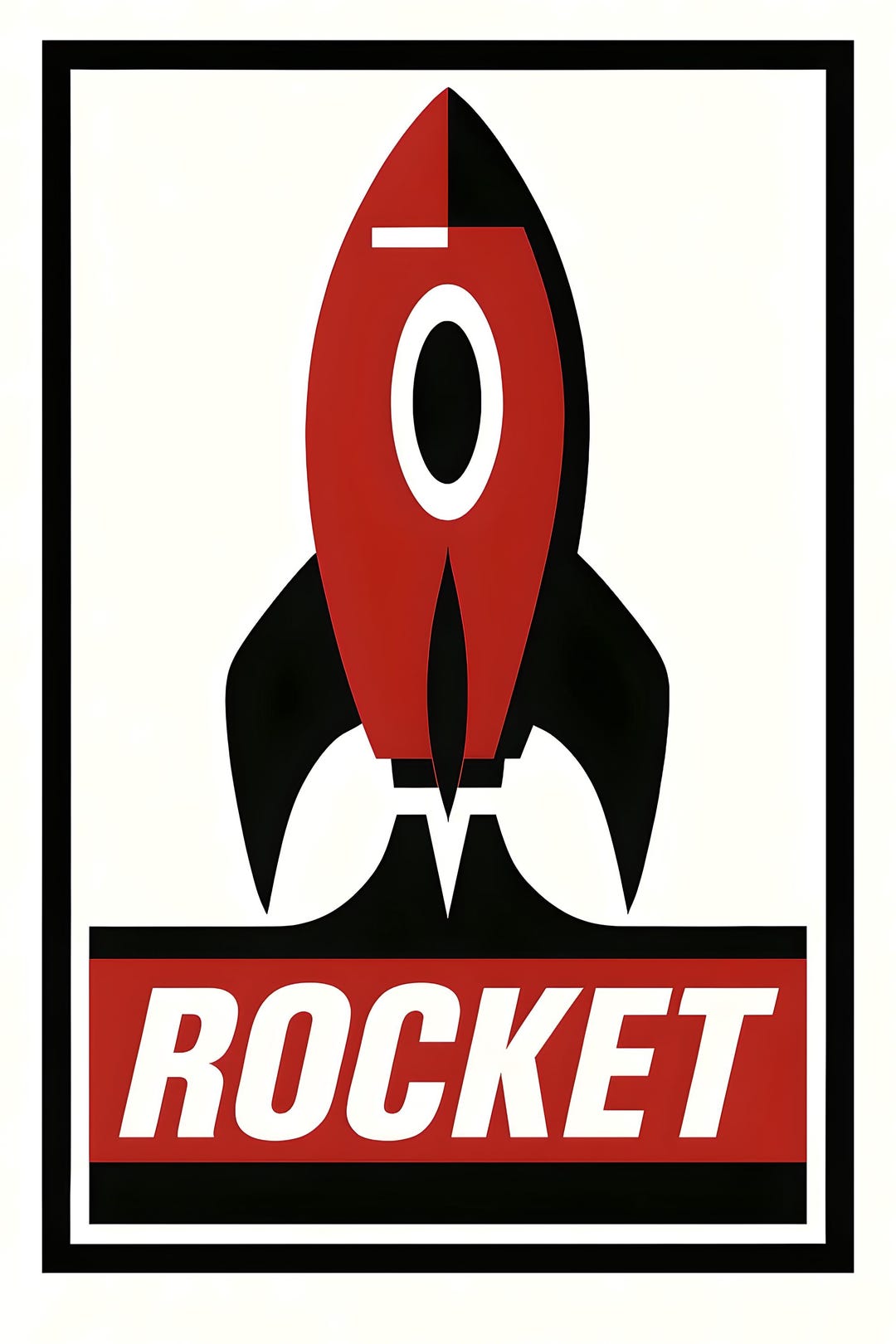 Retro Rocket Poster | Rocket Prints | Retro Wall Art | Rocket Ship ...