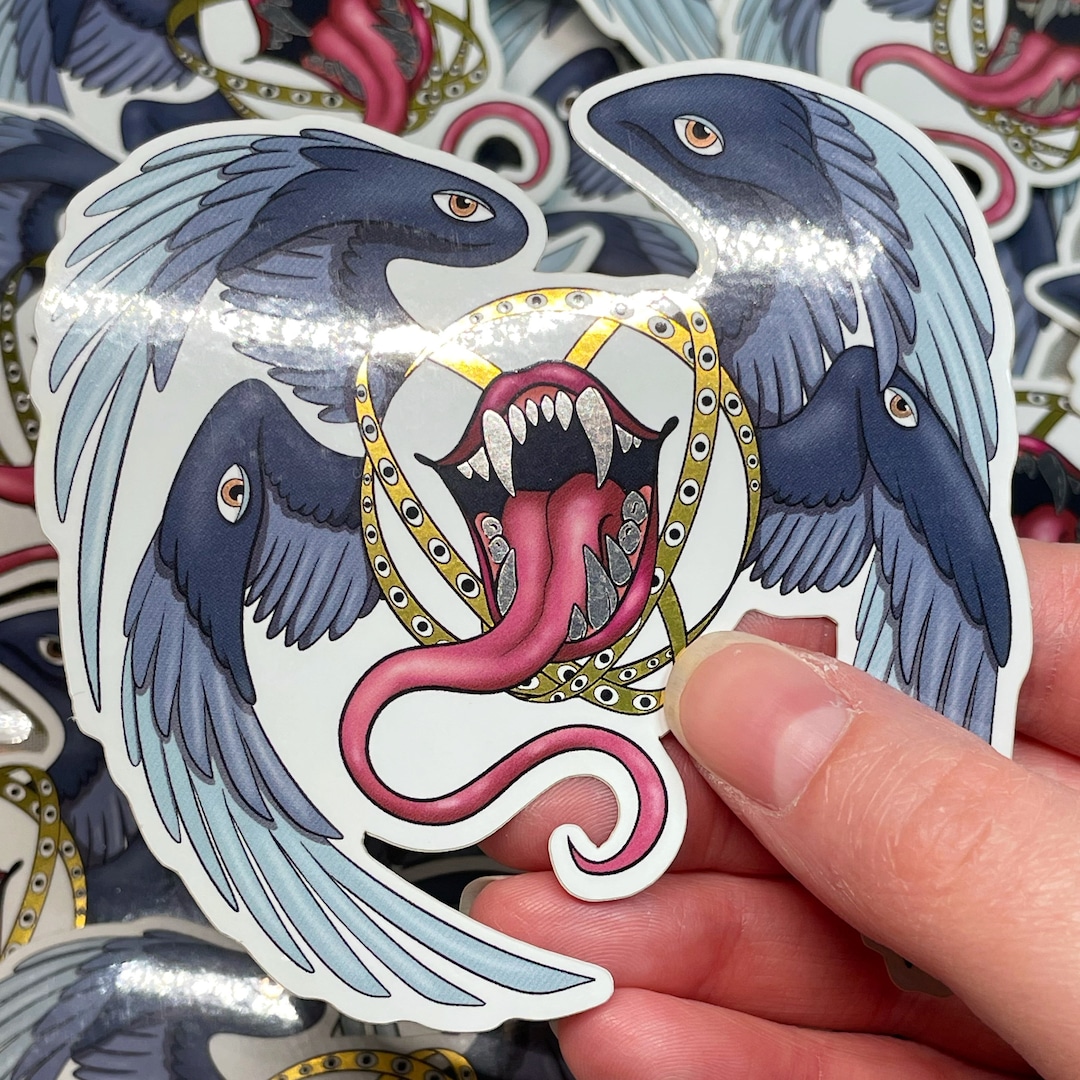 Fallen Angel Sticker With Foil Accents | 3.5" Sticker | Holographic ...