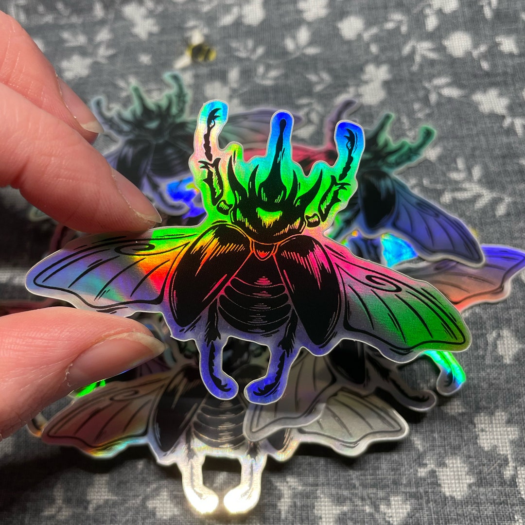 Holographic Beetle Sticker | 3 Inch Sticker | Rainbow | Vinyl Sticker ...