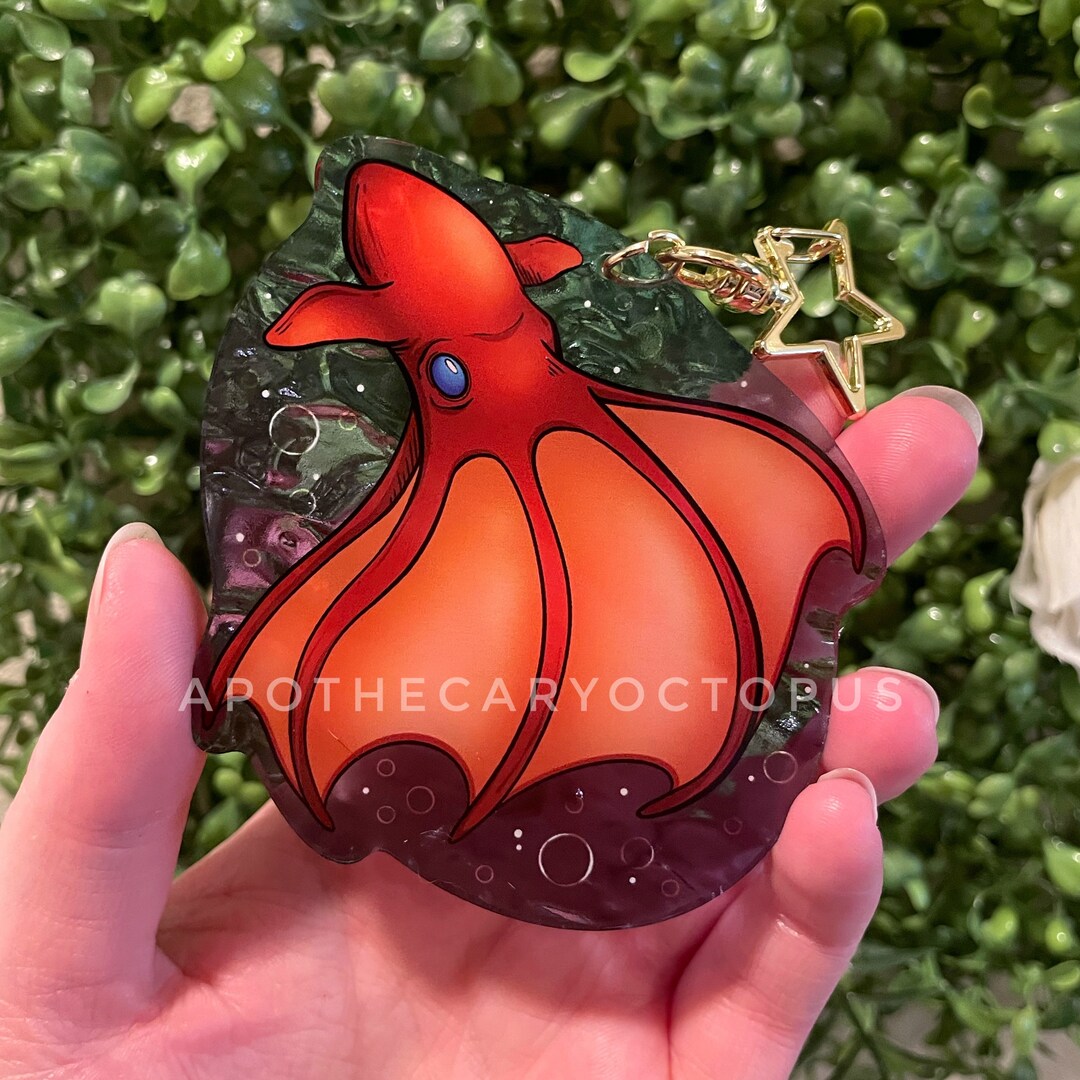 Vampire Squid Ripple Acrylic Charm 3" Deep Sea Creature - Etsy