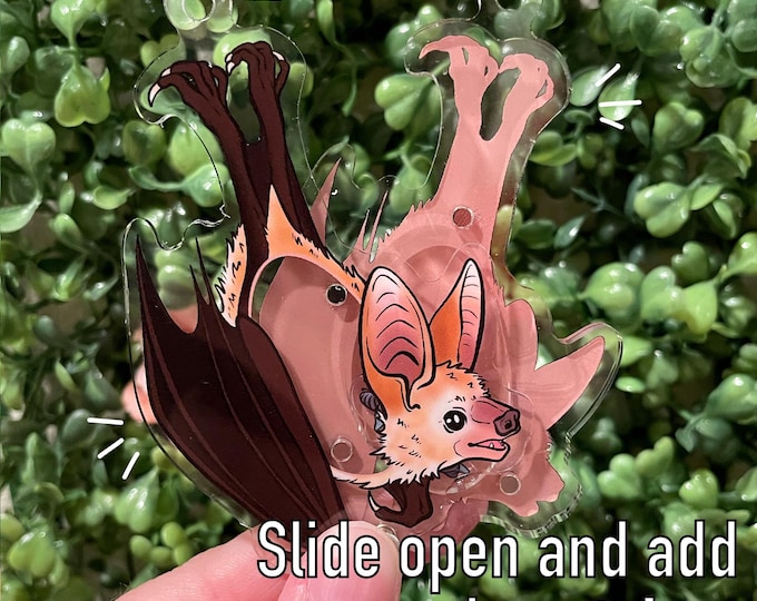 Pallid Bat OPENING Shaker Keychain | Inserts Sold Separately - Etsy