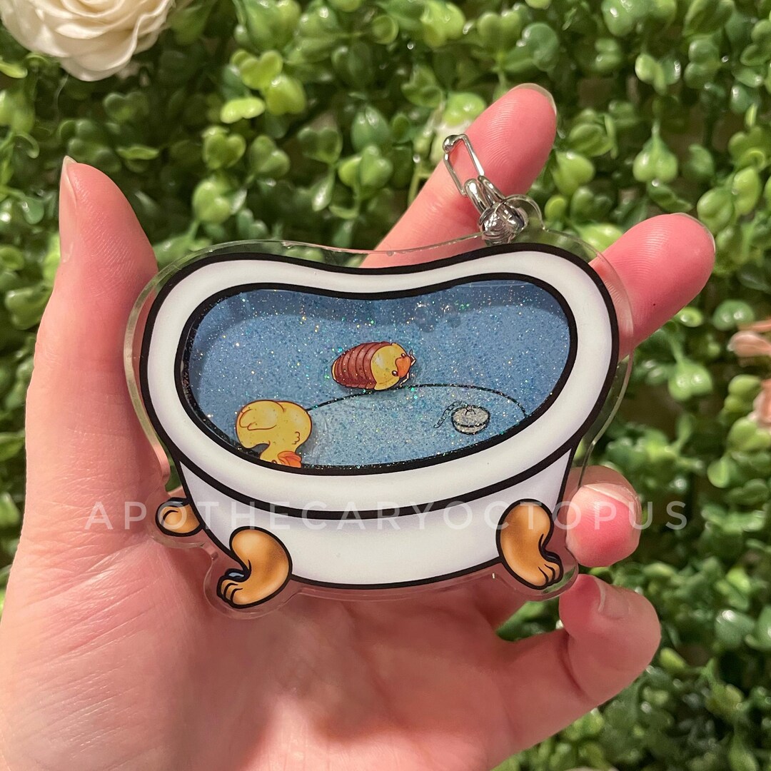 Rubber Ducky Isopod Bathtub Liquid Keychain - Etsy