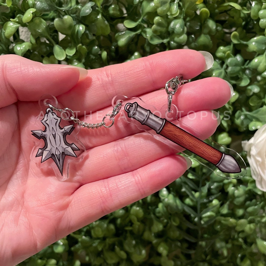 Morningstar Flail (brown) | 2 Part Keychain - Etsy