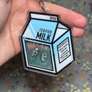 Isopod Milk LIQUID Shaker Keychain | Quicksand Charm - Etsy